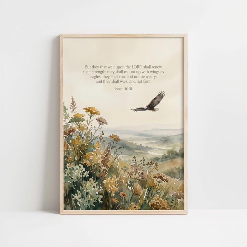 Isaiah 40:31 Soaring Eagle Printable Wall Art - Inspirational Faith ...