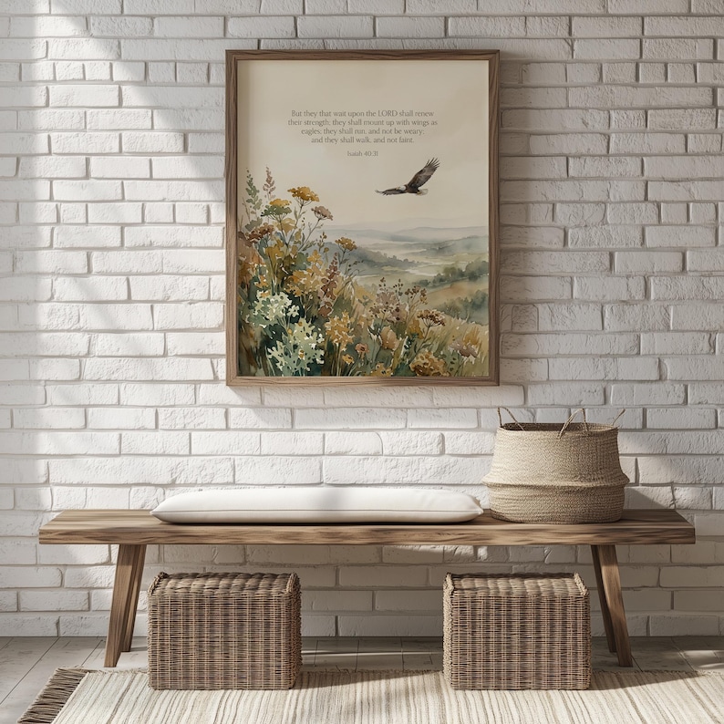 Isaiah 40:31 Soaring Eagle Printable Wall Art - Inspirational Faith ...