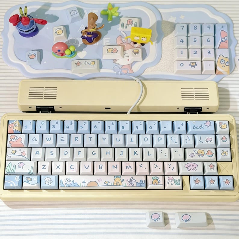 Spongebob Squarepants 131 Keycaps, Cute Mechanical Keyboard Keycaps ...