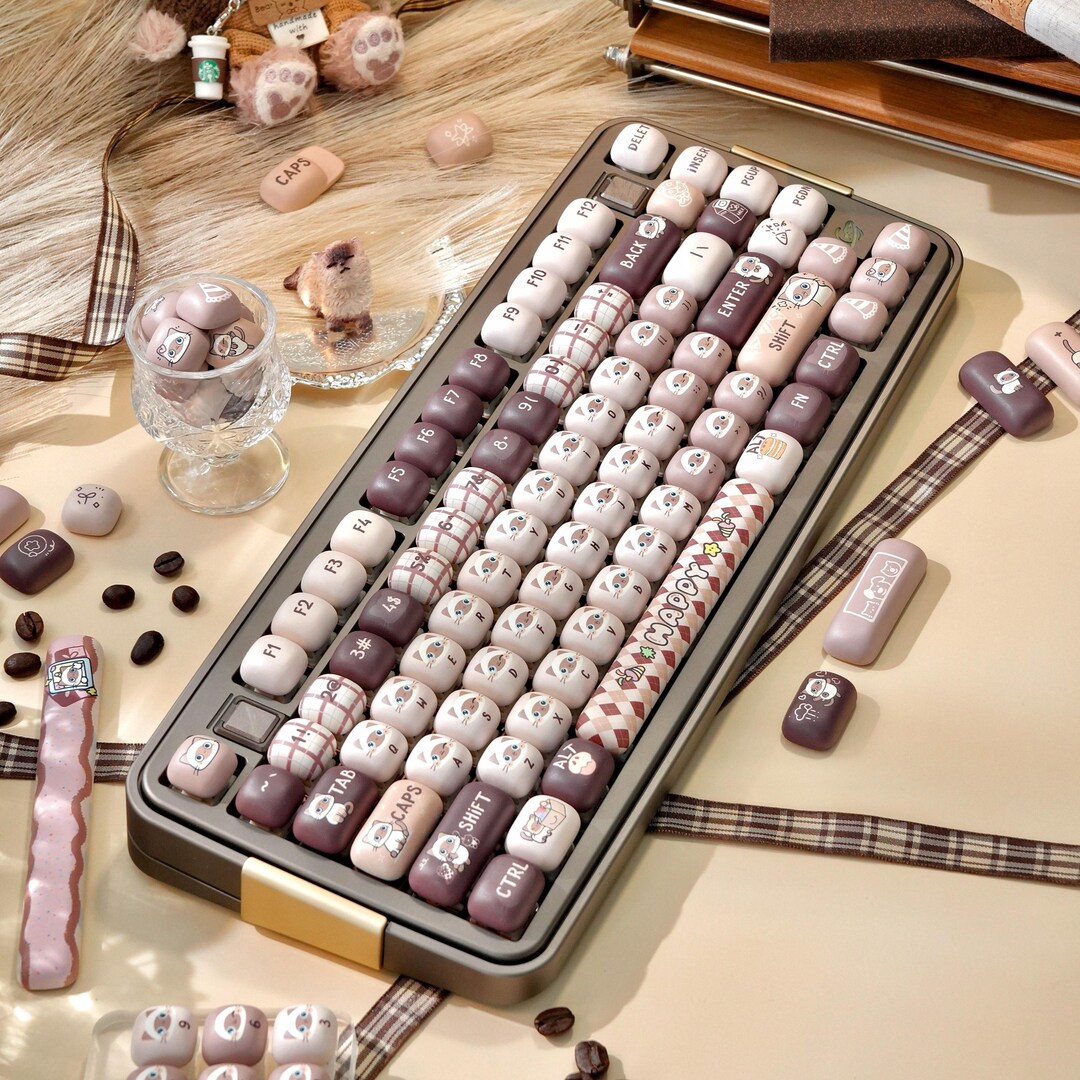 Siamese Cat MOG Keycaps, 140 Keys Suitable for Mechanical Keyboard ...