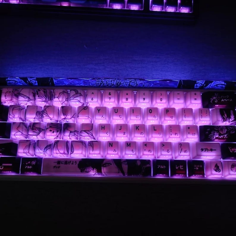 Reze Bomb Devil Shine-through Keycaps, 126 Keys PBT Cherry Profile ...