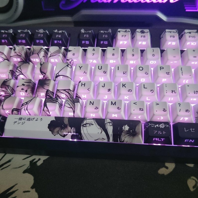 Reze Bomb Devil Shine-through Keycaps, 126 Keys PBT Cherry Profile ...