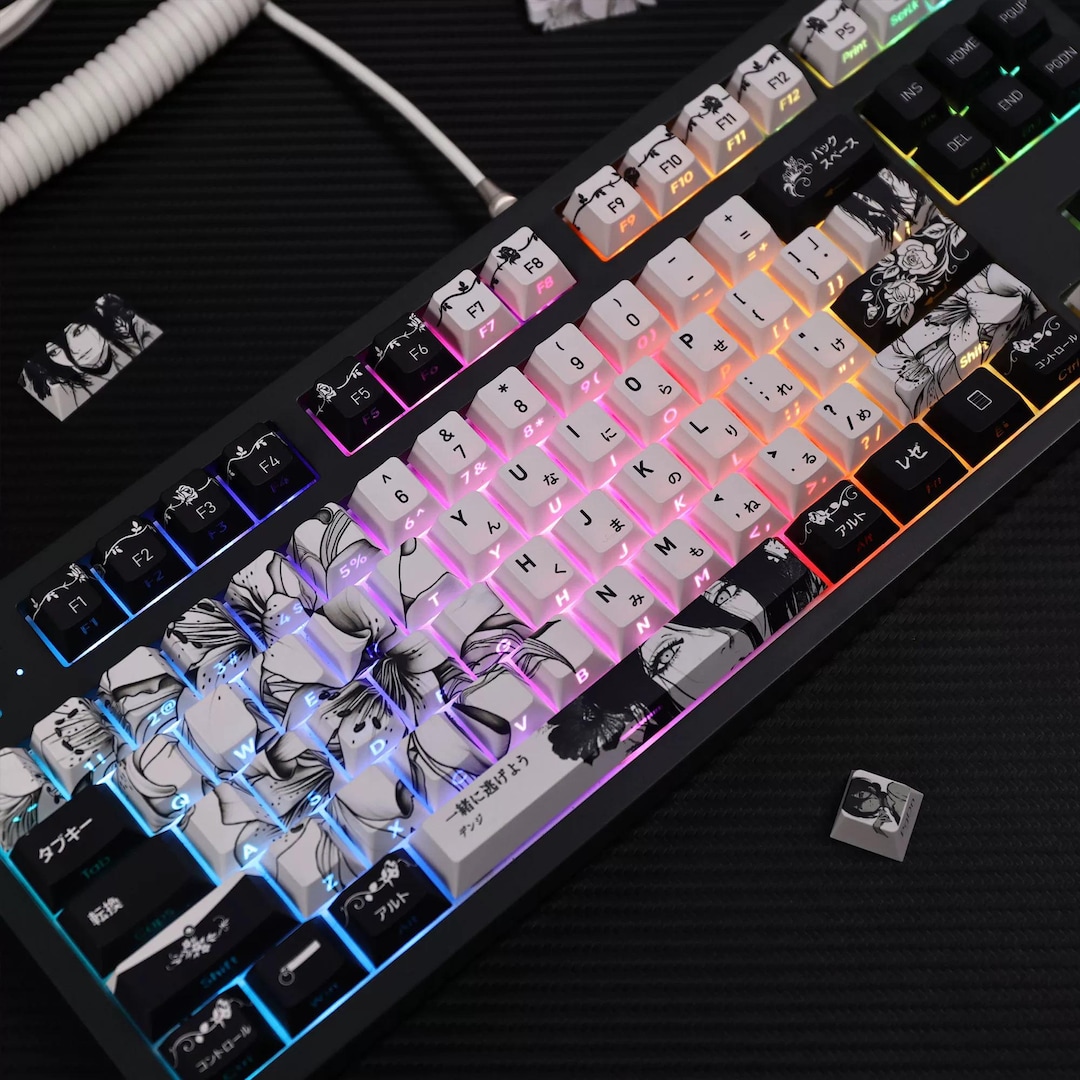 Reze Bomb Devil Shine-through Keycaps, 126 Keys PBT Cherry Profile ...