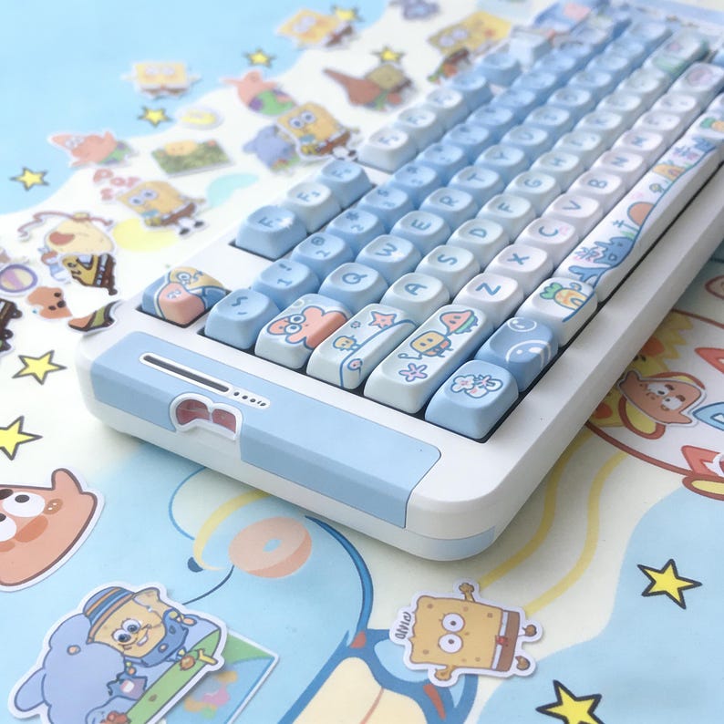 Spongebob Squarepants 131 Keycaps, Cute Mechanical Keyboard Keycaps ...