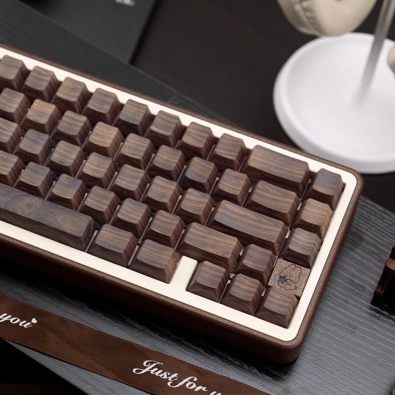 126 Walnut PBT Keycaps, Cherry Side Engraved Translucent Keycaps ...
