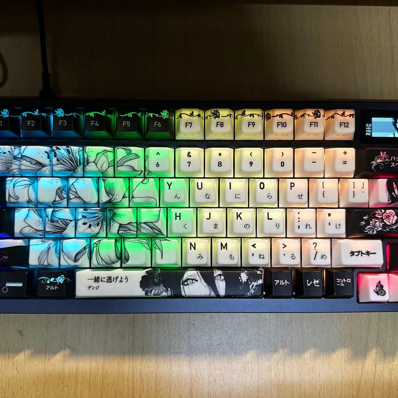 Reze Bomb Devil Shine-through Keycaps, 126 Keys PBT Cherry Profile ...