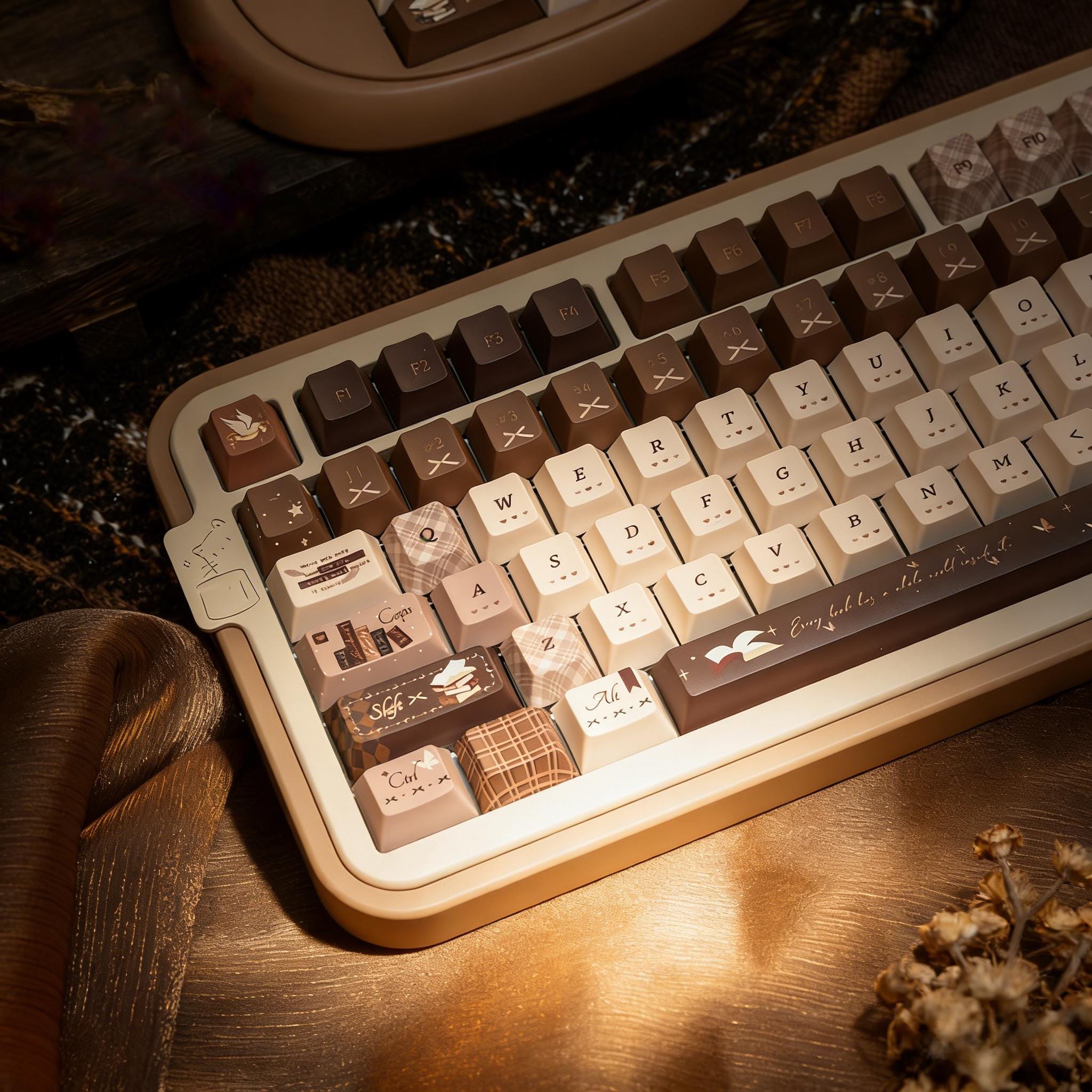 Afternoon Library 137 Keycaps, Coffee Inspired Creative Keycaps ...