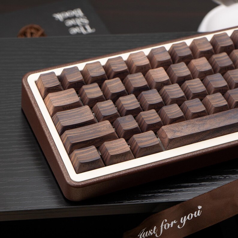 126 Walnut PBT Keycaps, Cherry Side Engraved Translucent Keycaps ...