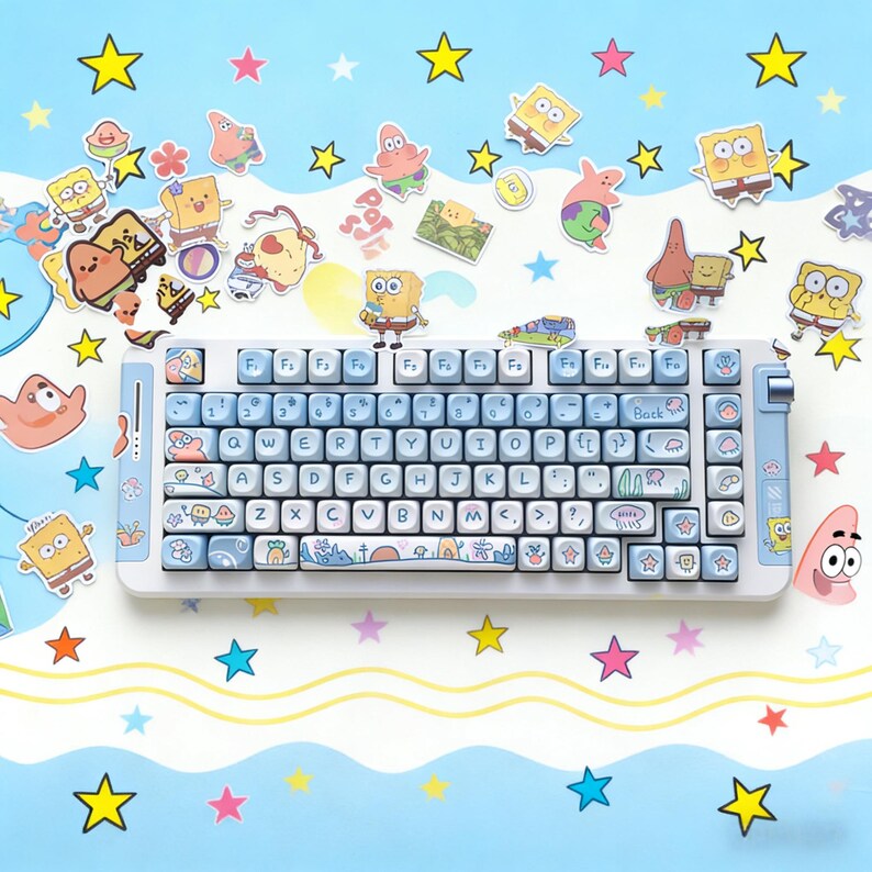 Spongebob Squarepants 131 Keycaps, Cute Mechanical Keyboard Keycaps ...