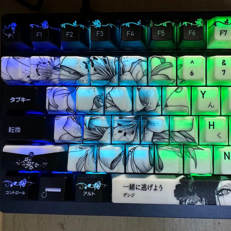 Reze Bomb Devil Shine-through Keycaps, 126 Keys PBT Cherry Profile ...