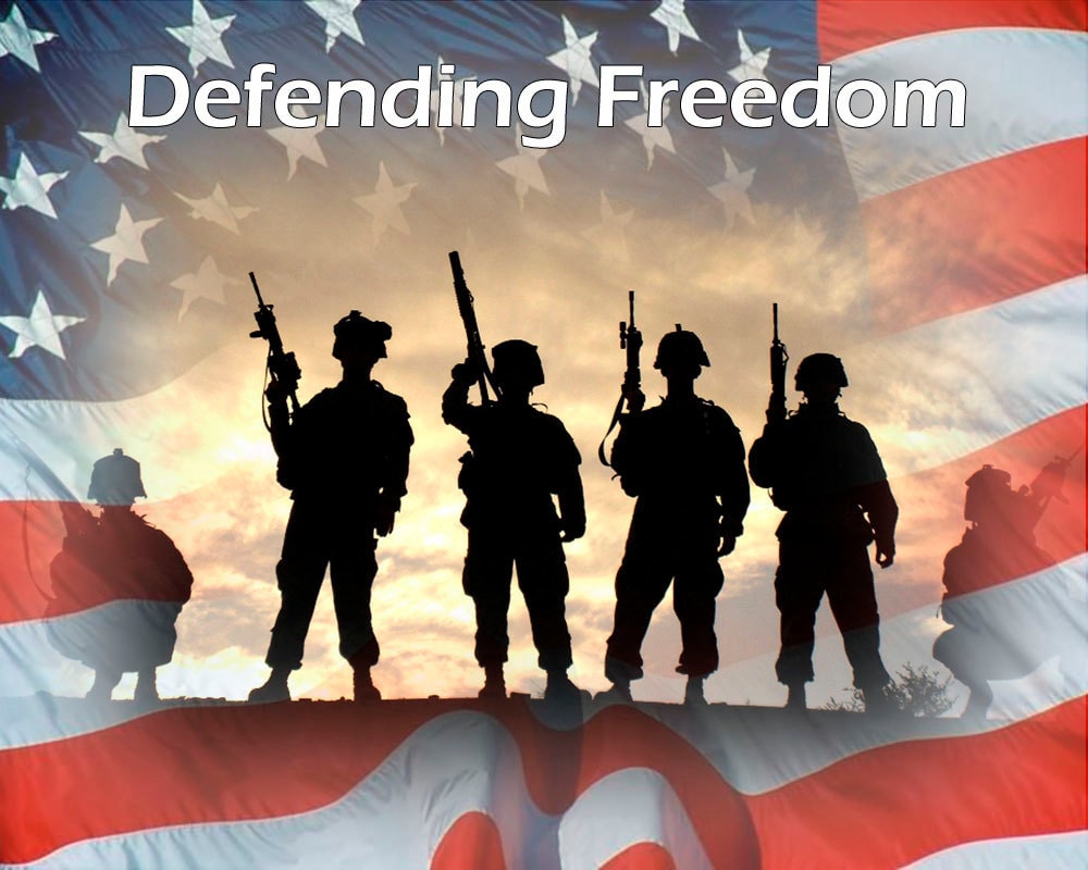 Defending Freedom, Soldiers in Silhouette, American Flag - Etsy