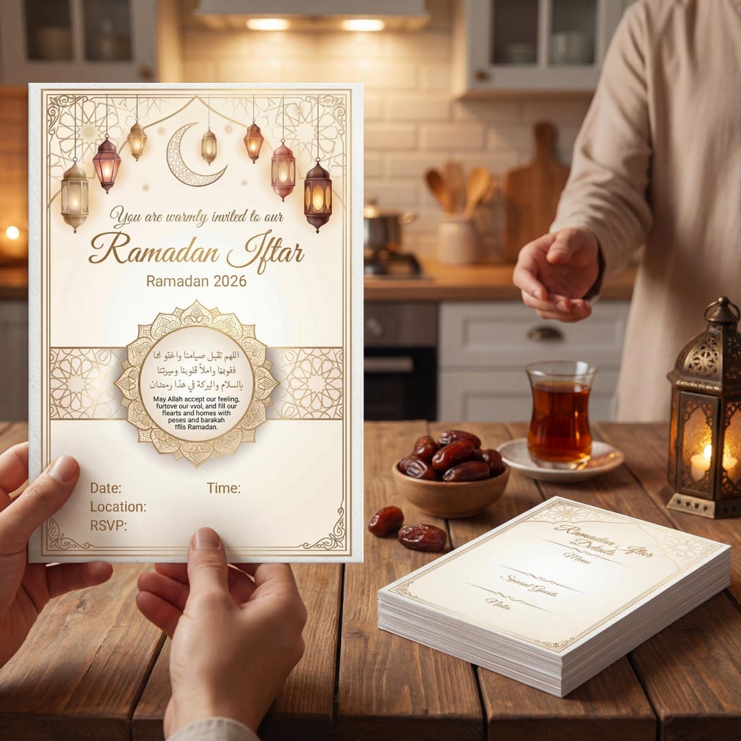 Ramadan Iftar Invitation With Dua – Islamic Dinner Invite - Etsy
