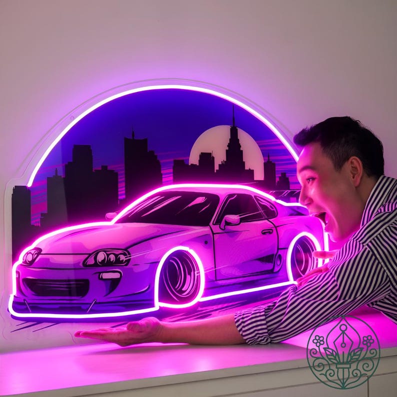 Toyota Supra Mk4 Neon Sign | JDM Legend LED Art | Editable Japanese ...
