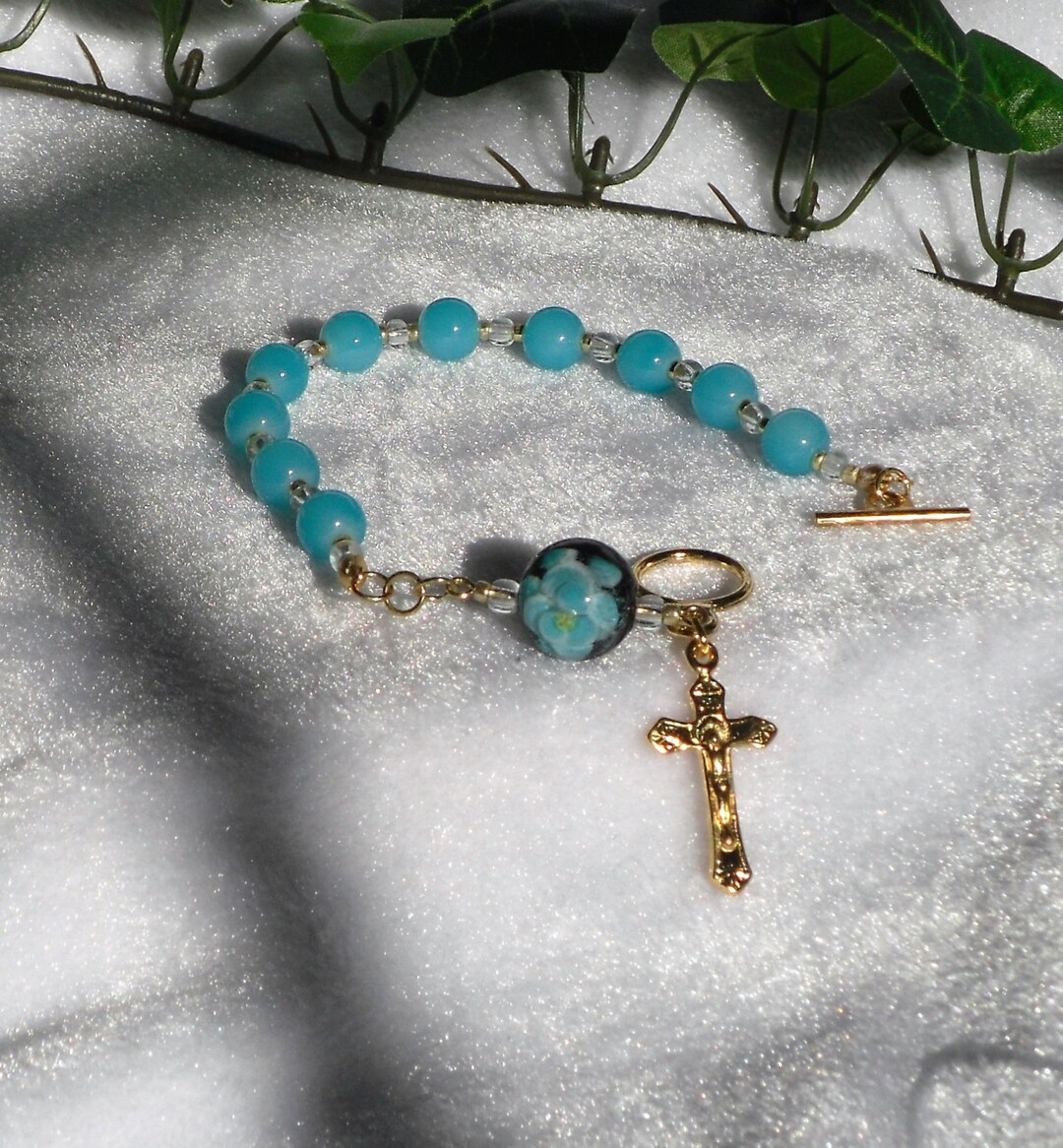 Flower Pater Rosary Bracelet B-107 - Etsy