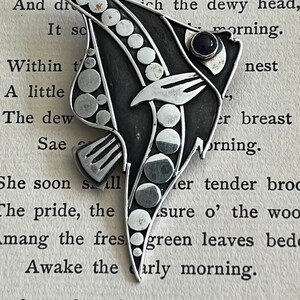 Vintage Sterling Silver Angel Fish Brooch With Small Amethyst Style ...