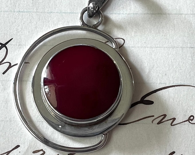 Vintage Sterling Silver Mexican ATI Red Stone Pendant - Etsy