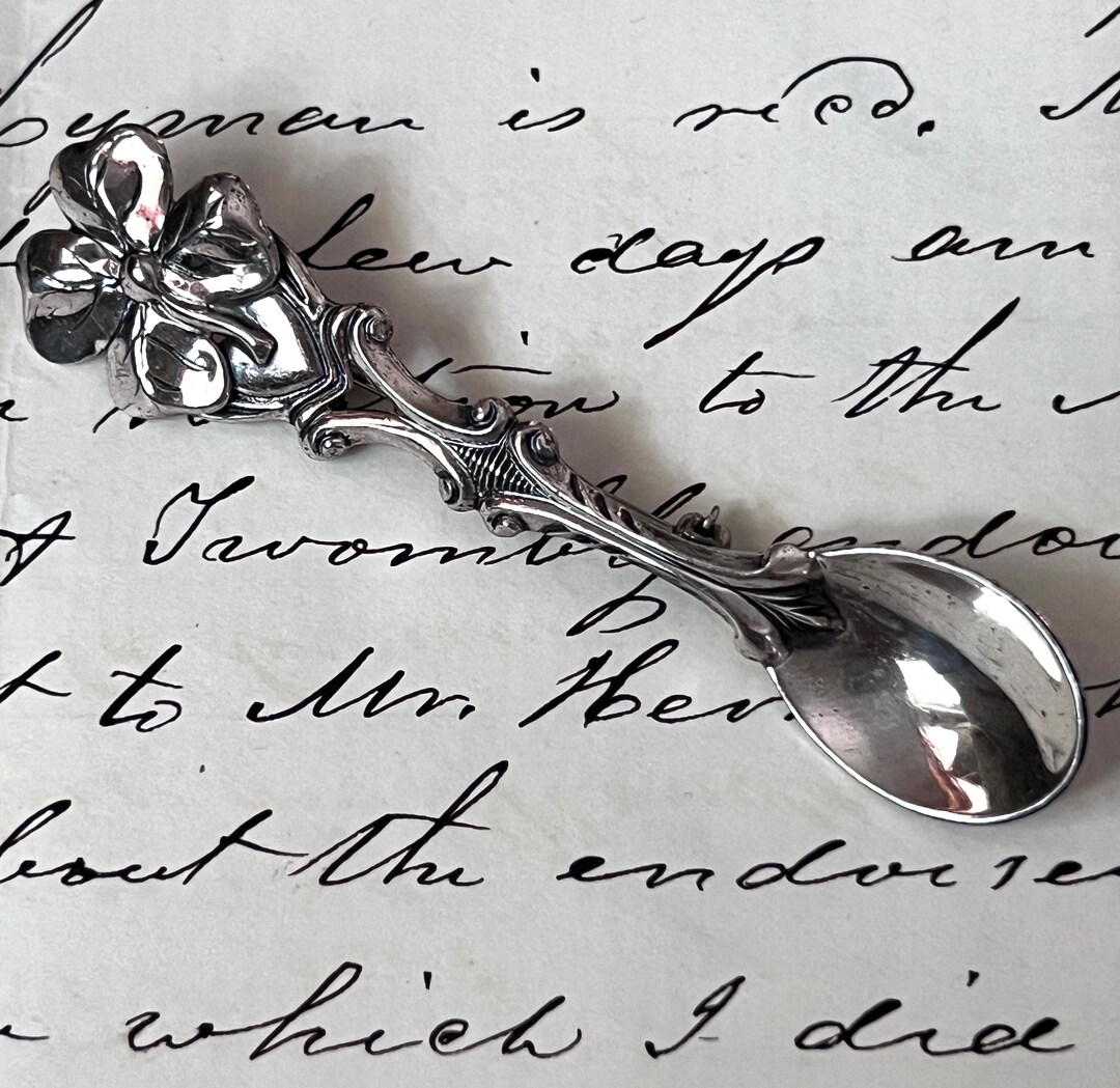 Vintage Sterling Silver Four Leaf Clover Spoon Pin Brooch - Etsy