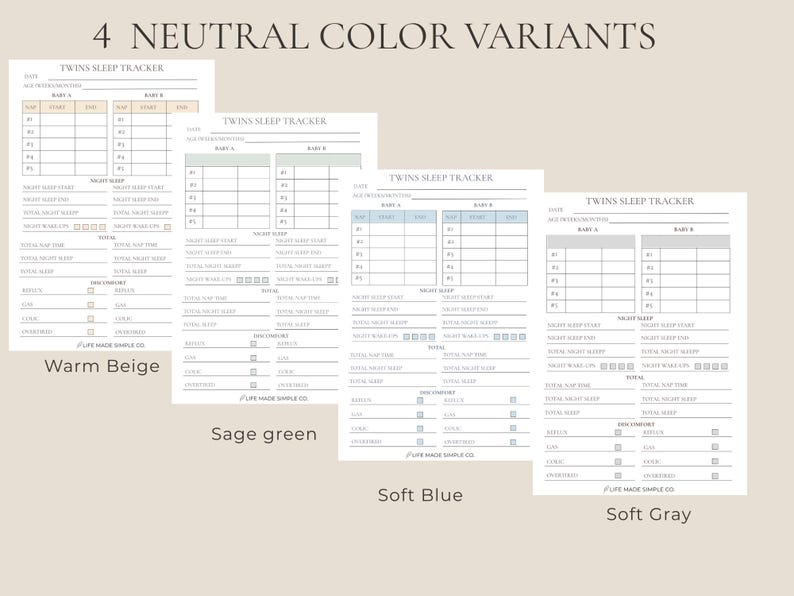 Twin Sleep Schedule Tracker | Infant Nap Rhythm Chart | Sibling Slumber ...