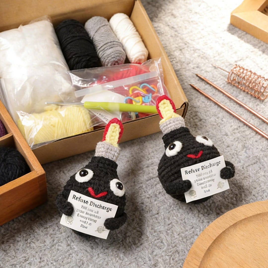 Crochet DIY Bomb Emotion Doll Kit | Fun Stress Relief Craft Kit for ...