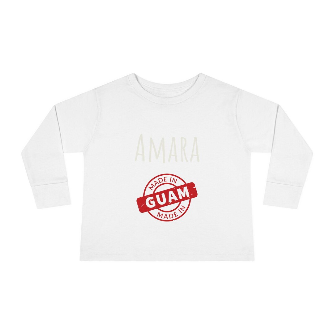 Personalize Made in Guam Kids Long Sleeve Shirt | Customize Name Long ...