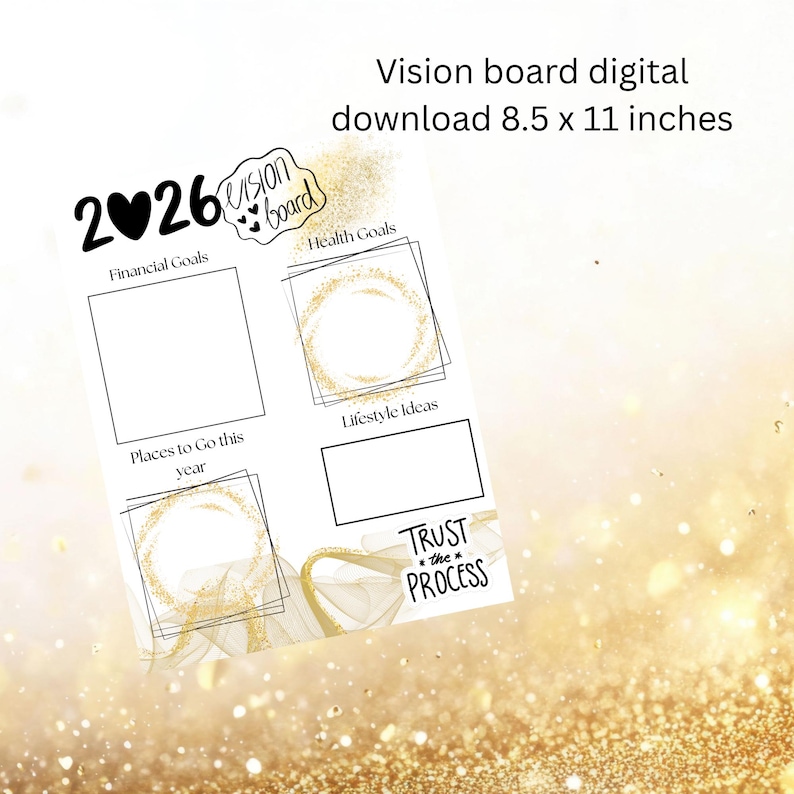 Vision Board Goals Printable Simple Vision Board Template Goal Setting ...