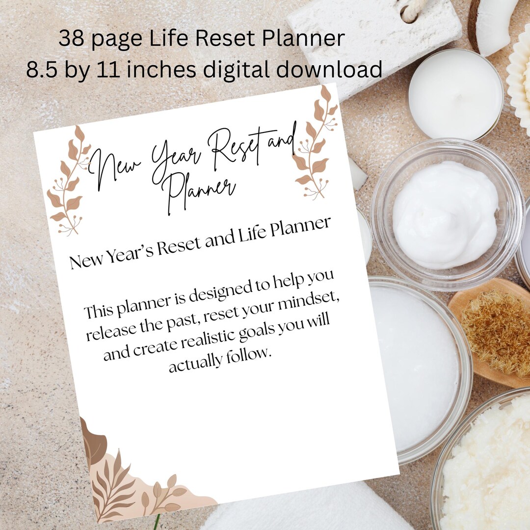 New Year Reset & Planner Printable Bundle | 38-page Life Reset Planner ...