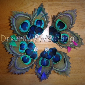 Peacock Feather Hair Clip, Customizable - Etsy