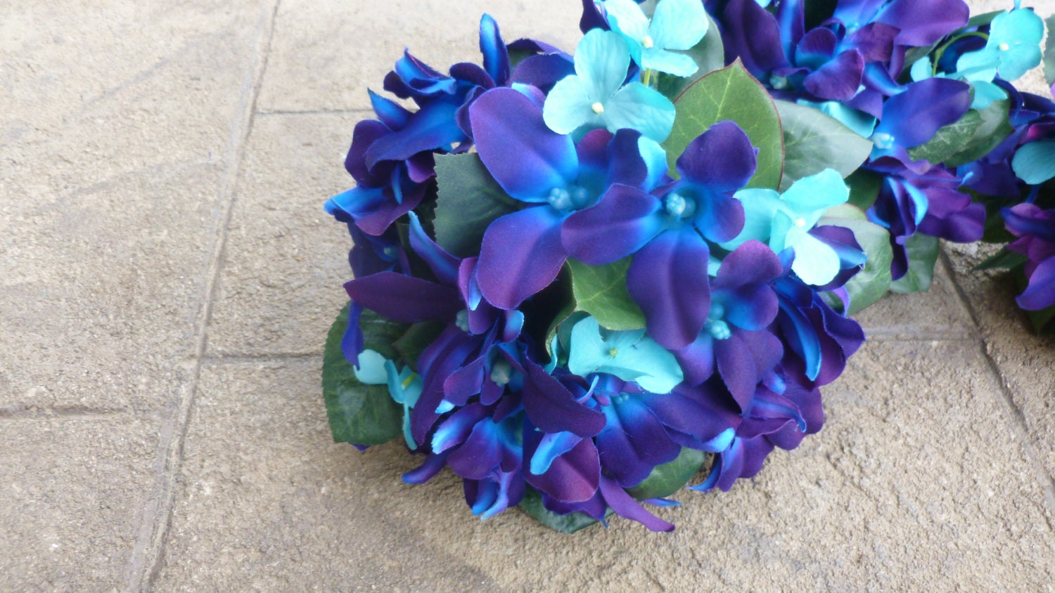 Galaxy Orchid Purpl Blue Turquoise Bridesmaids Bouquet - Etsy