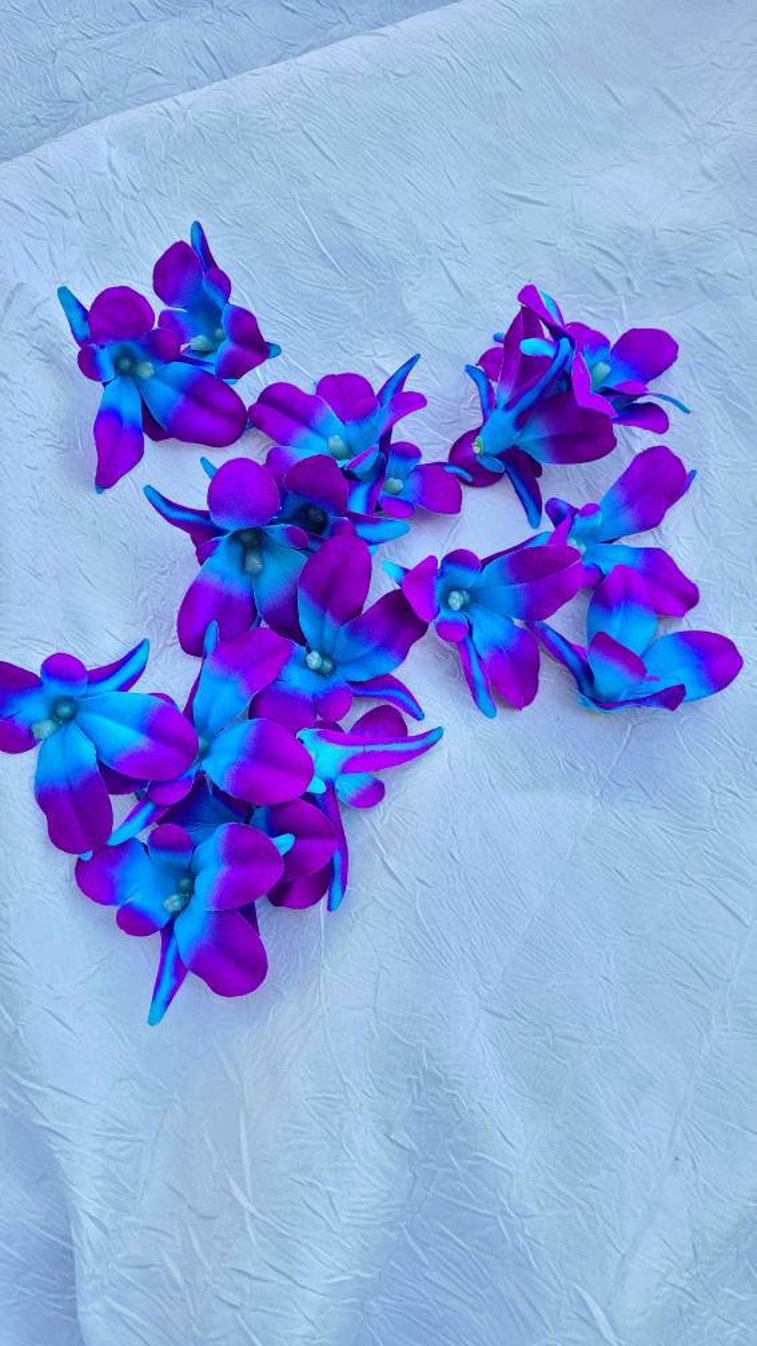 Fuchsia and Turquoise Galaxy Orchid BLOOMS, Heads, Silk, Artificial ...