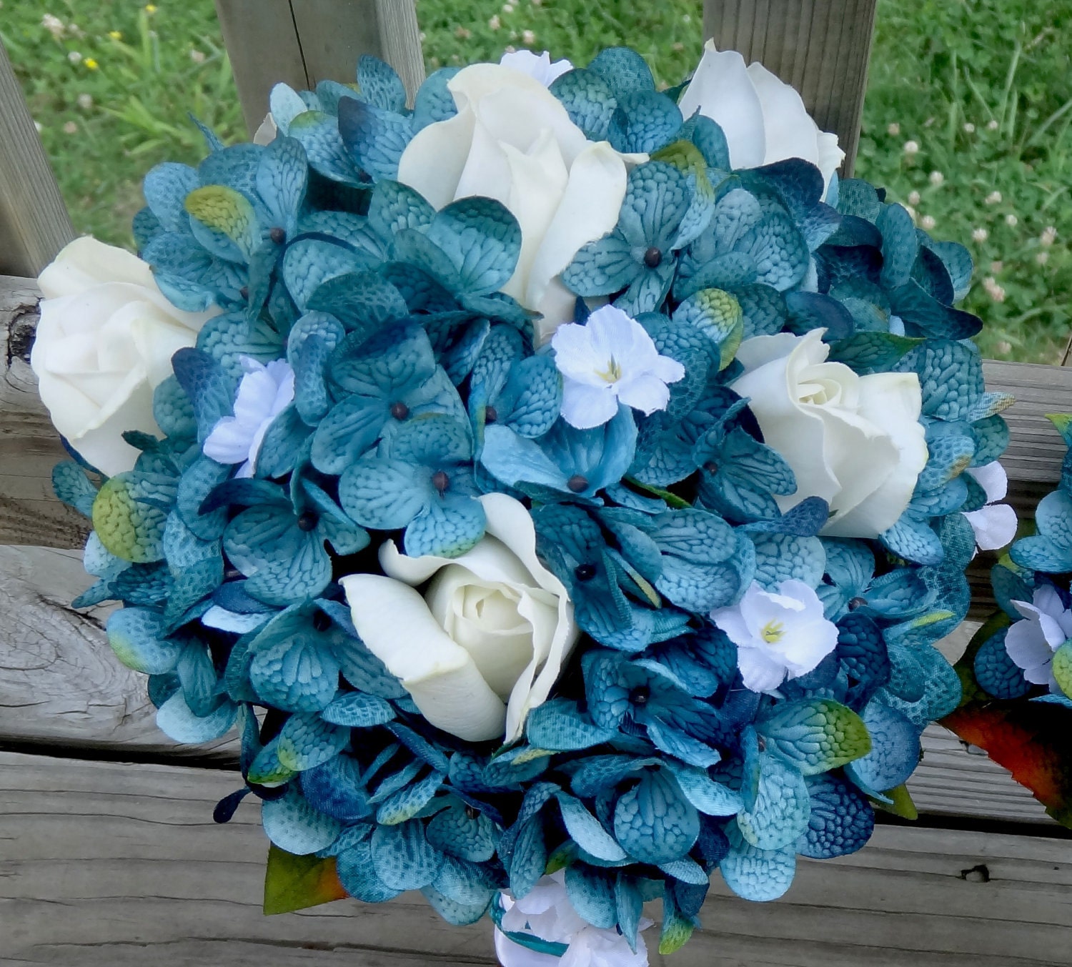 Hydrangea Rose Bouquet Choose Your Colors Silk Hydrangea | Etsy