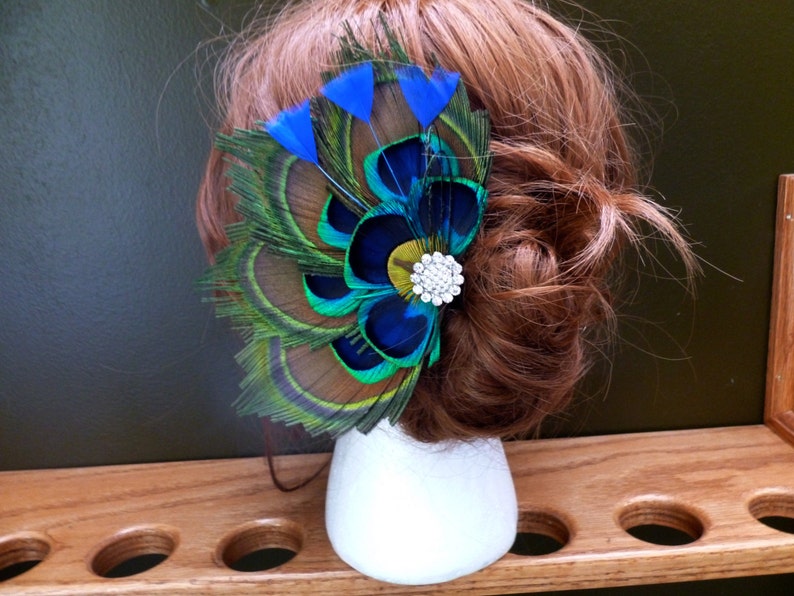 Bridal Peacock Feather Hair Accessory Hair Clip Comb Etsy
