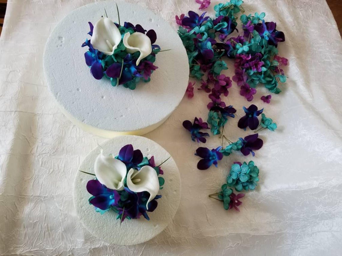 Galaxy Orchid Cake Topper 2 Pieces Topper and Loose Flowers - Etsy