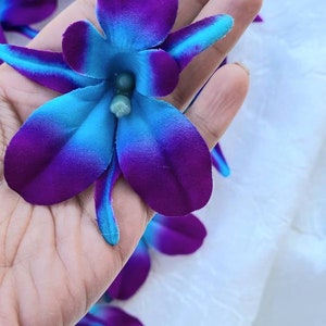 Fuchsia and Turquoise Galaxy Orchid BLOOMS, Heads, Silk, Artificial ...