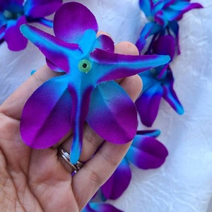 Fuchsia and Turquoise Galaxy Orchid BLOOMS, Heads, Silk, Artificial ...