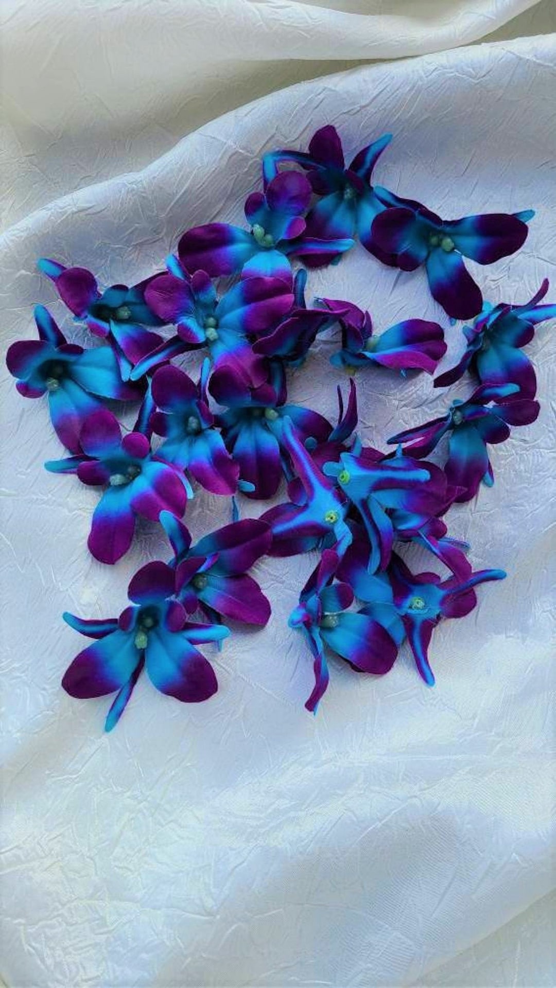 Purple Turquoise Galaxy Orchid Blooms: 3" Faux Flower Heads - Etsy