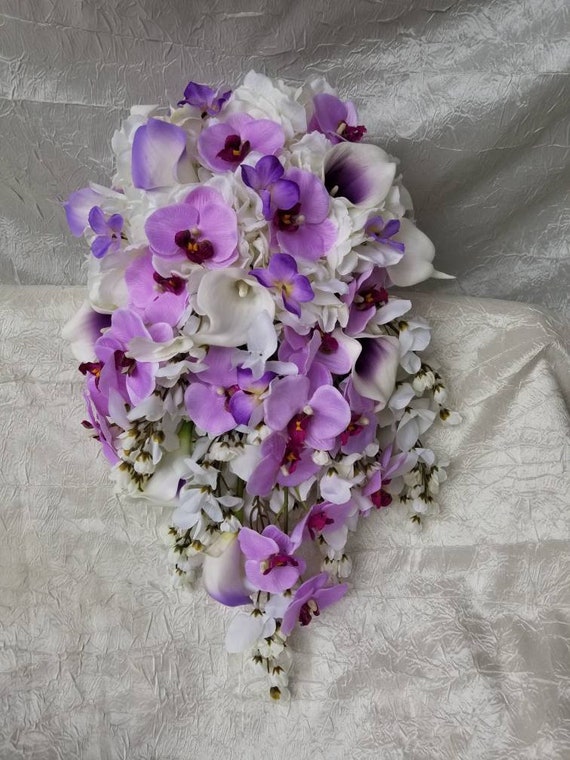Cascading Purple Orchid Bouquet