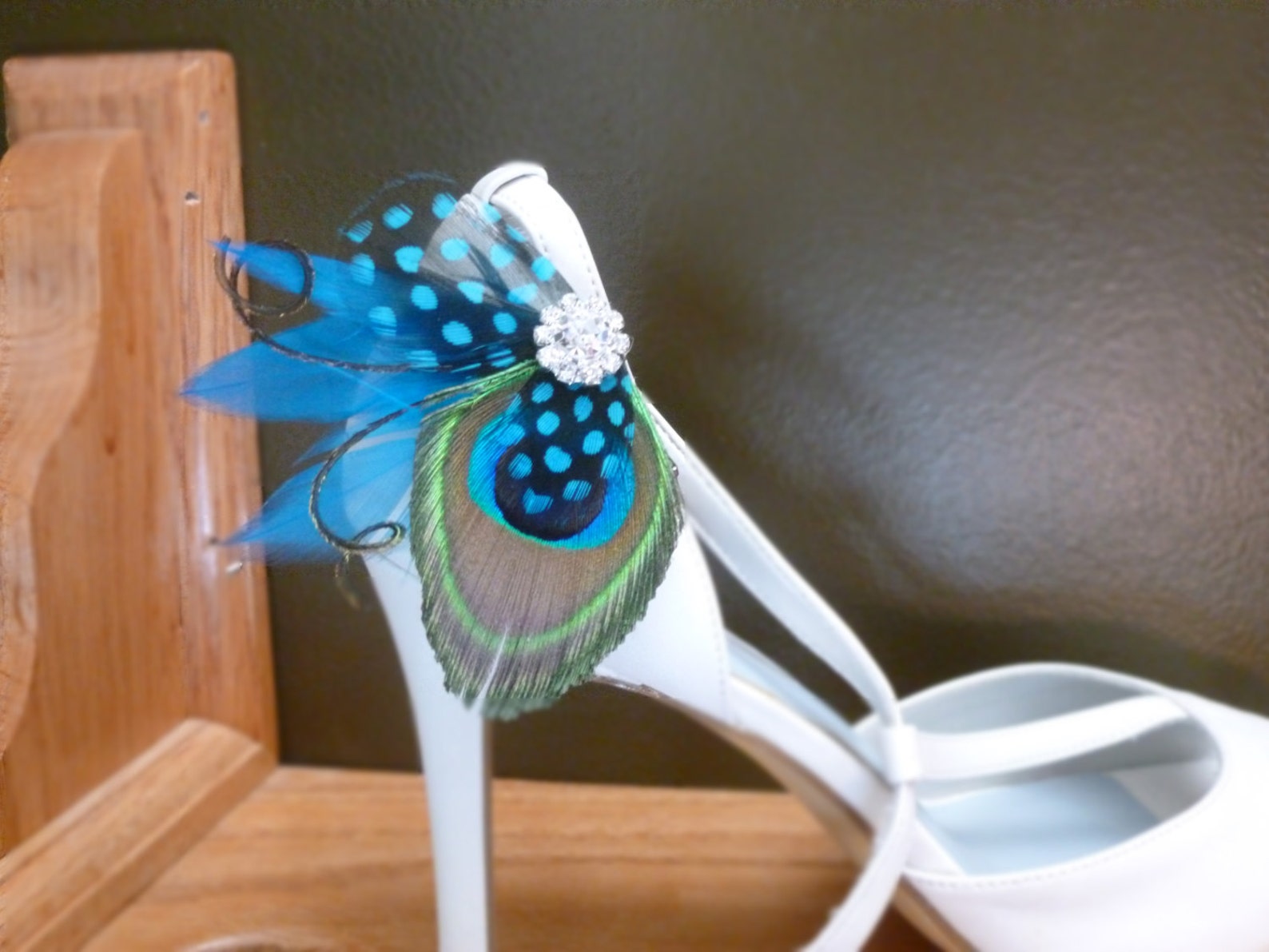 Peacock Feather Shoe Clips Customizable - Etsy
