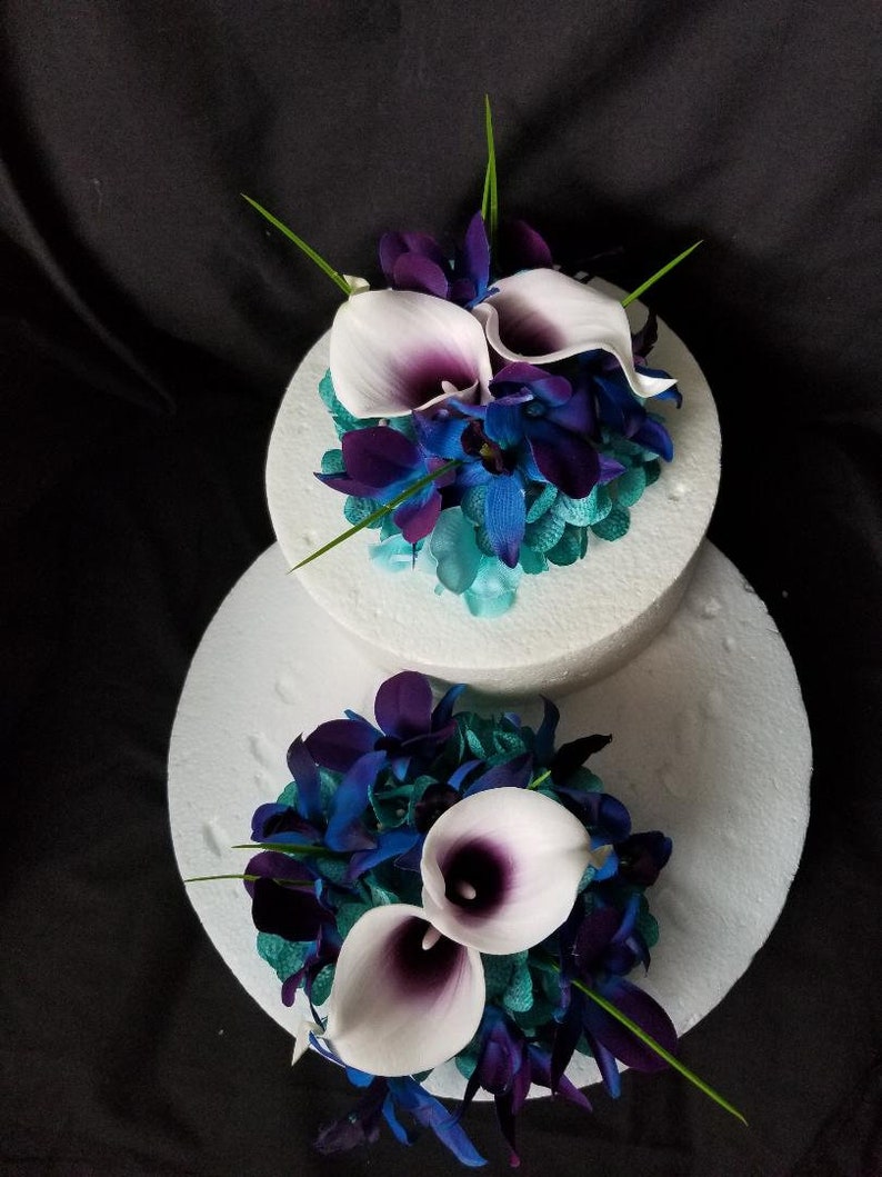 Galaxy Orchid Cake Topper 2 Pieces Topper Purple Blue Orchid - Etsy
