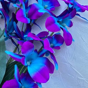 Fuchsia and Turquoise Galaxy Orchid BLOOMS, Heads, Silk, Artificial ...