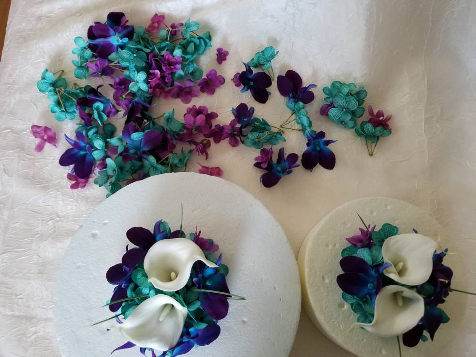 Galaxy Orchid Cake Topper 2 Pieces Topper and Loose Flowers - Etsy