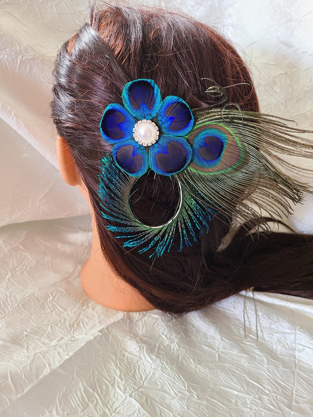 Peacock Feather Hair Clip "elizabeth", Bridal Hair Piece - Etsy