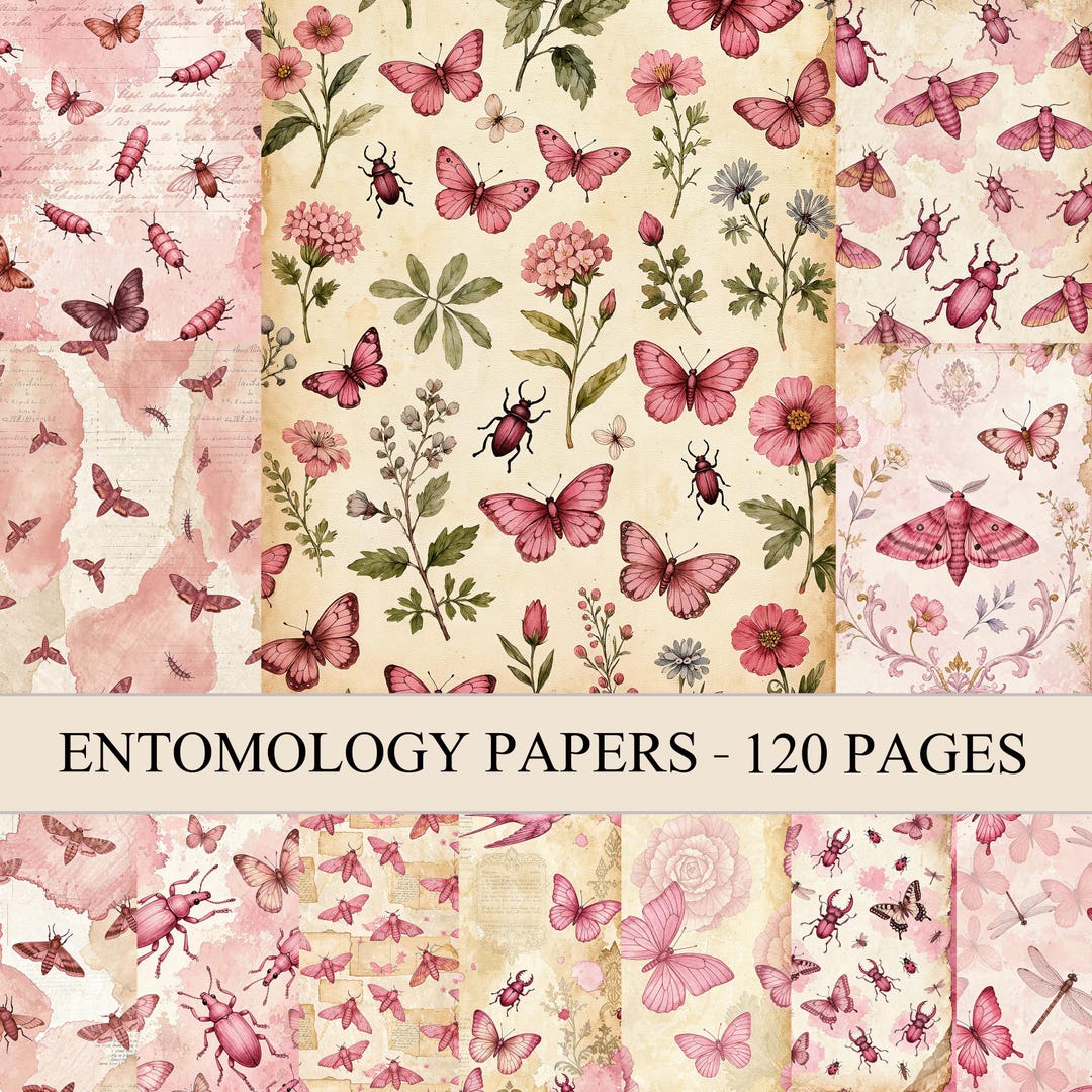 Antique Insect Junk Journal Pages, Vintage Entomology Digital Papers ...