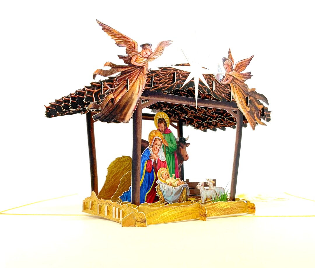 Personalized Pop-up Nativity Card | 3D Christmas Greeting | Custom ...