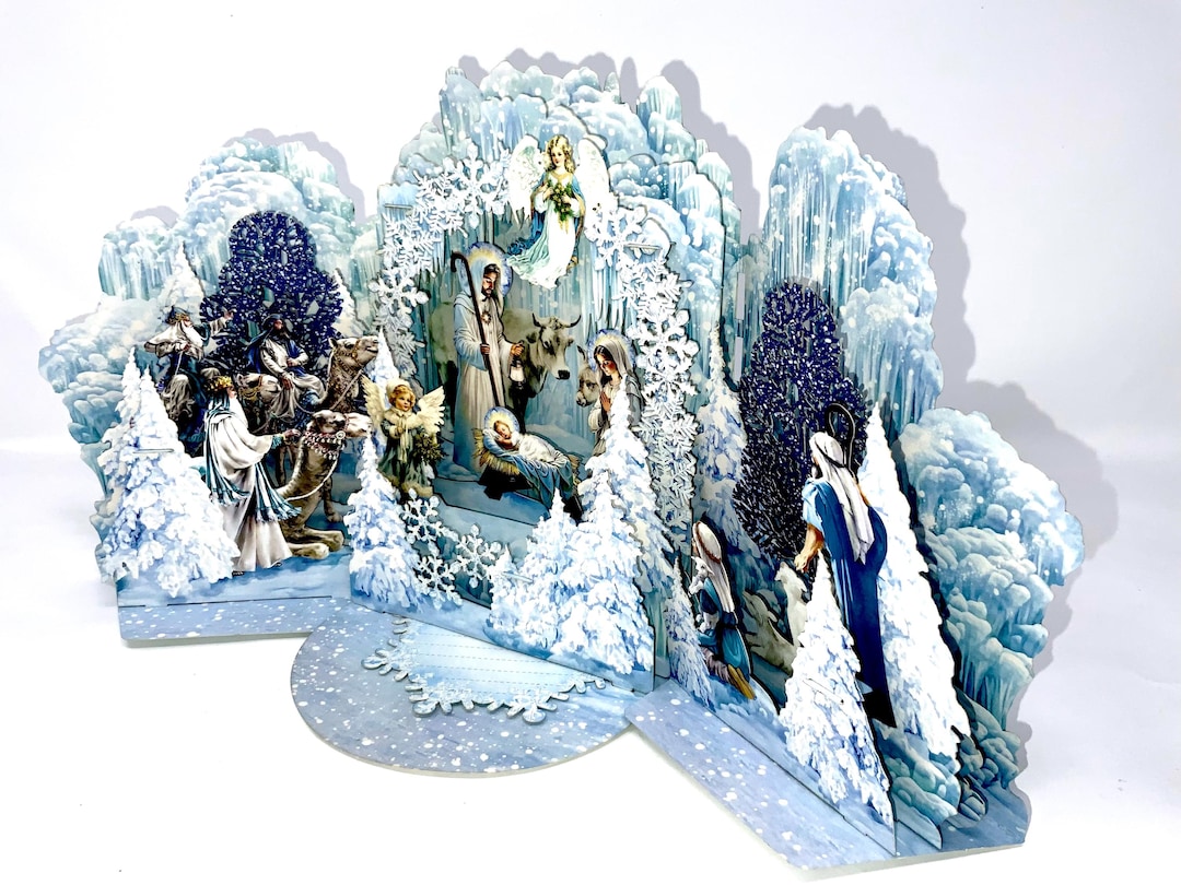 Pop-up Nativity Card | 3D Christmas Greeting Card | Handmade Religious ...