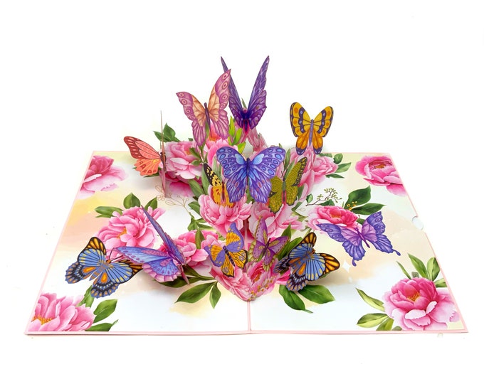 3D Blue Butterfly Pop-up Card Any Occasion Card Personalize This Card ...