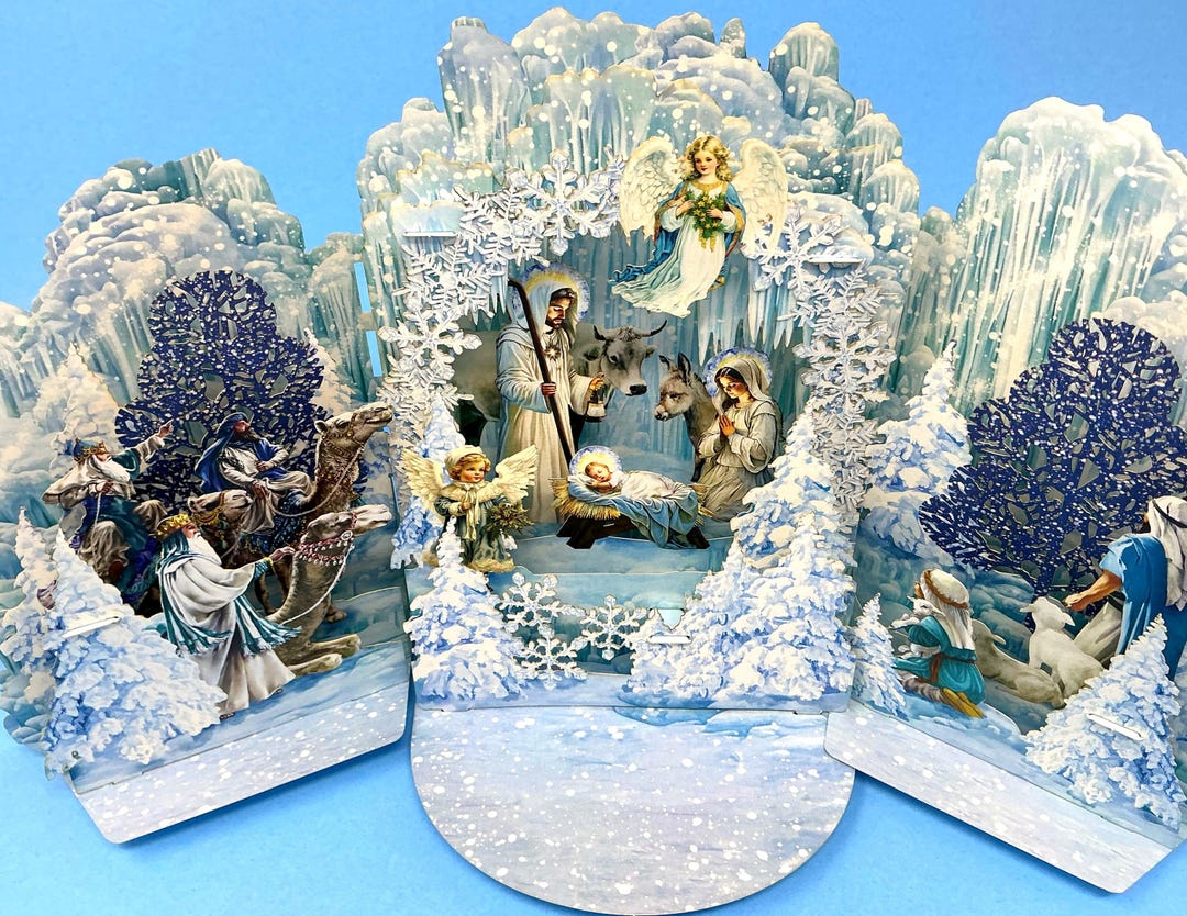 Personalised Nativity Pop up Christmas Card – 3D Religious Nativity ...