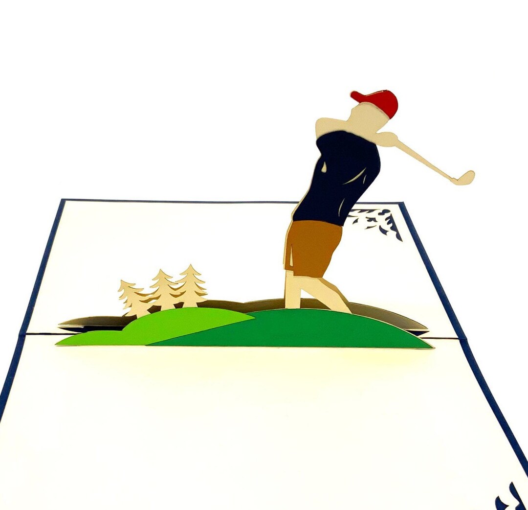 Personalised Pop-up Golf Card | 3D Golfing Scene Greeting | Handmade ...