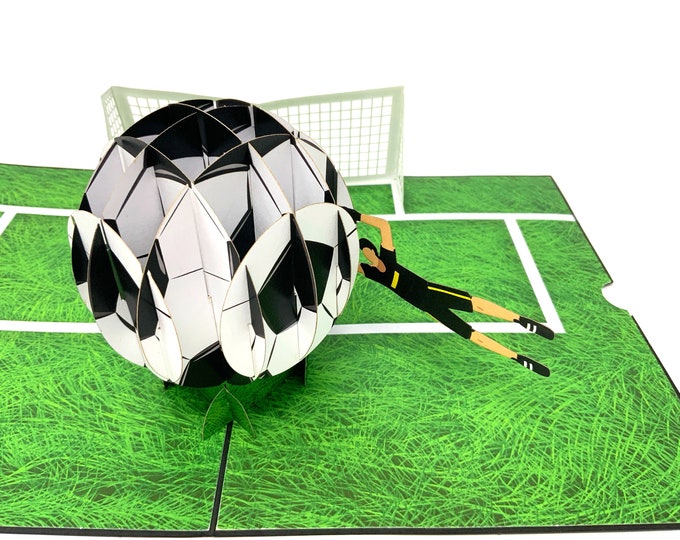 Football Goal Pop up 3D Card for Fun Birthday, Father's Day, Football ...