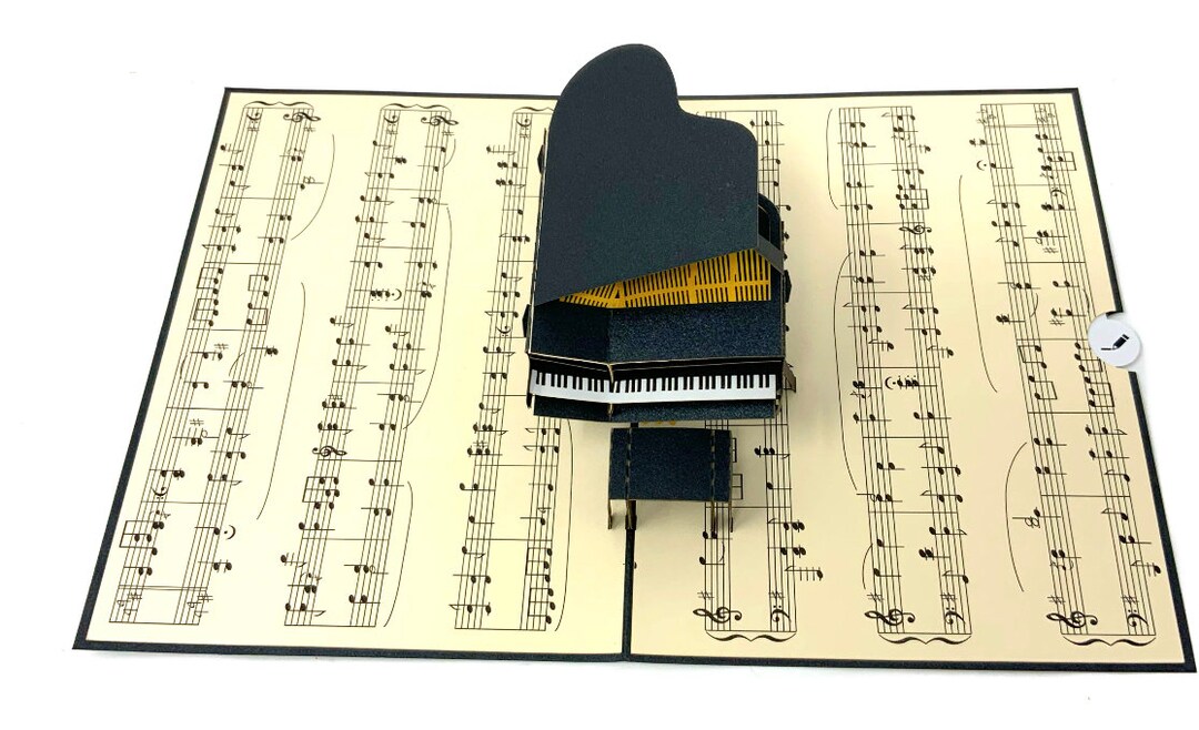 Personalised Pop-up Grand Piano Card 3D Musical Greeting Card Handmade ...