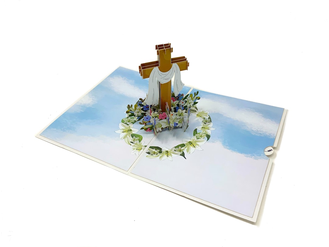 Personalised Pop-up Christian Cross Card | 3D Elegant Religious ...